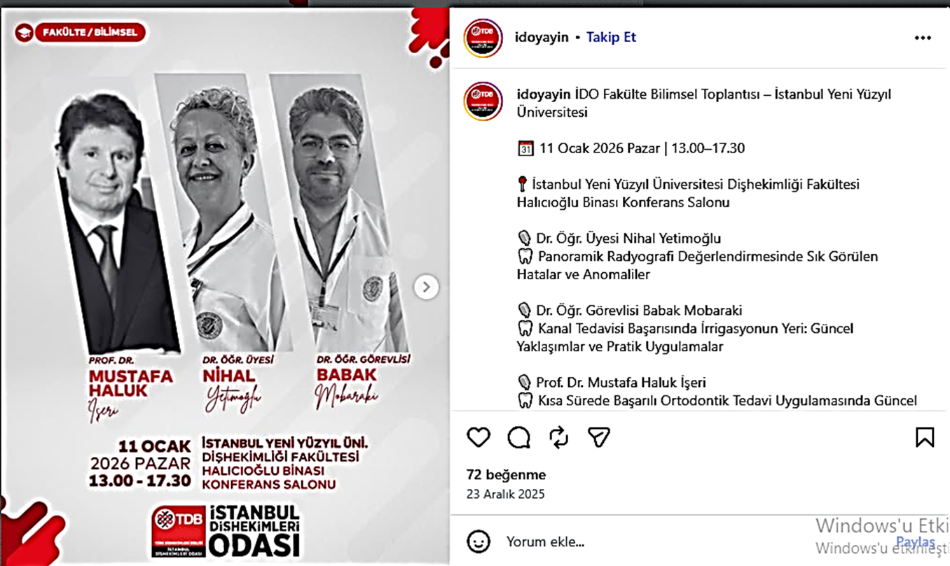 İDO ve İYYÜ DHF 2026 Bilimsel Faaliyet Programı - T.C. İstanbul Yeni ...